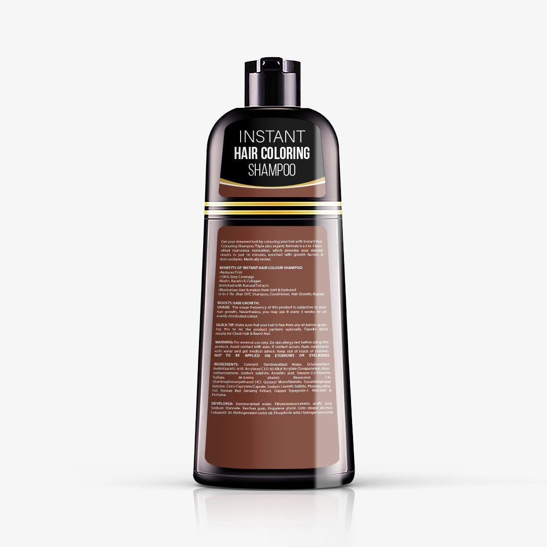 Instant Hair Coloring Shampoo + Conditioner (Dark Brown Color) – Hair ...