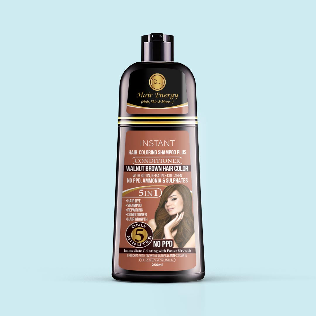 INSTANT HAIR COLORING SHAMPOO + CONDITIONER (WALNUT BROWN COLOUR ...